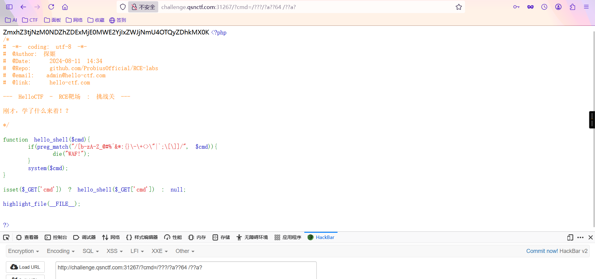 RCE-Labs做题记录 – TZY Blog